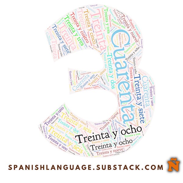 Issue #037 Numbers in Spanish (31 - 40)