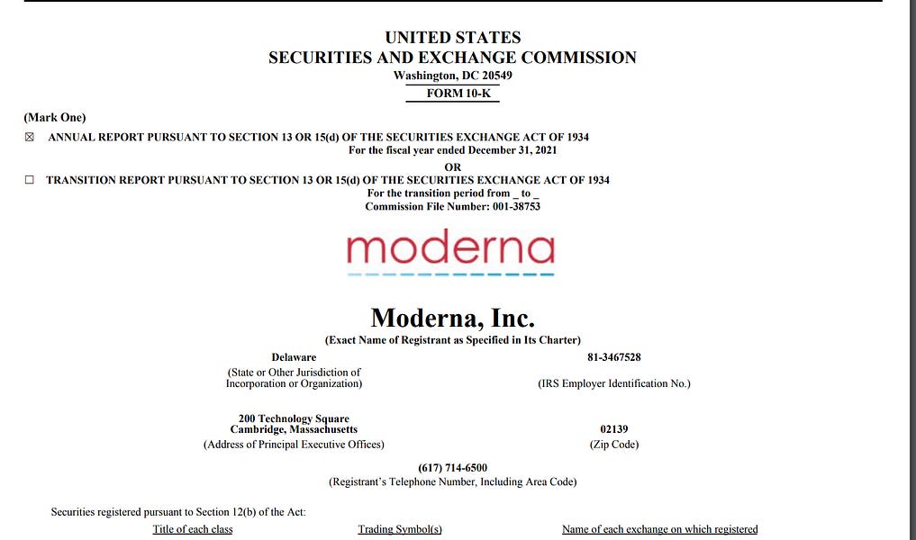 Moderna SEC Filing: We May Be Delayed or Prevented From Receiving Full ...