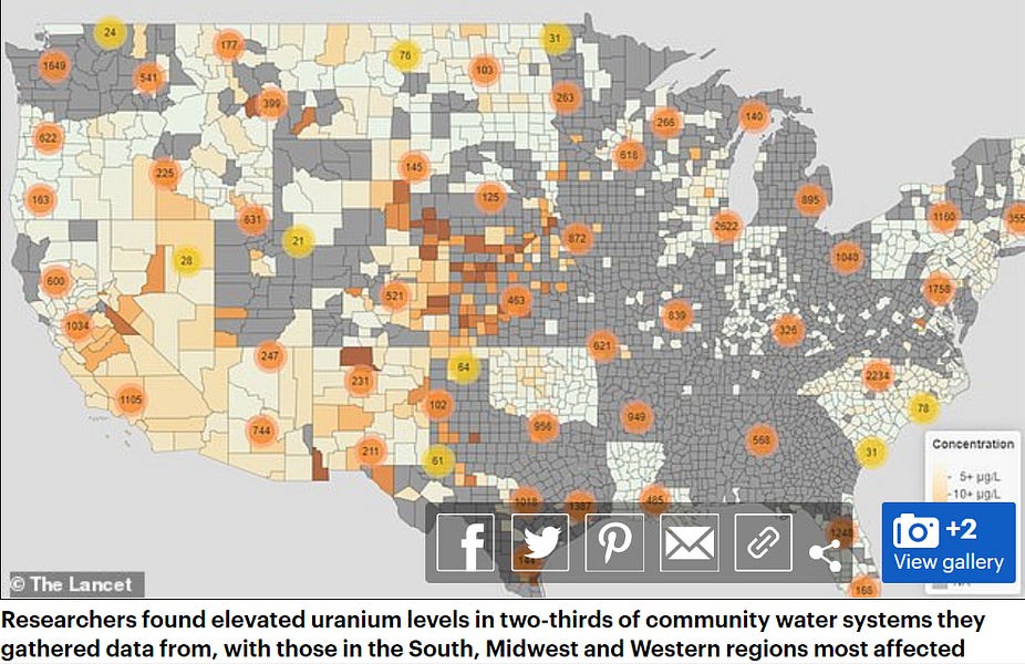 Unsafe levels of URANIUM have been detected in two-thirds of public ...