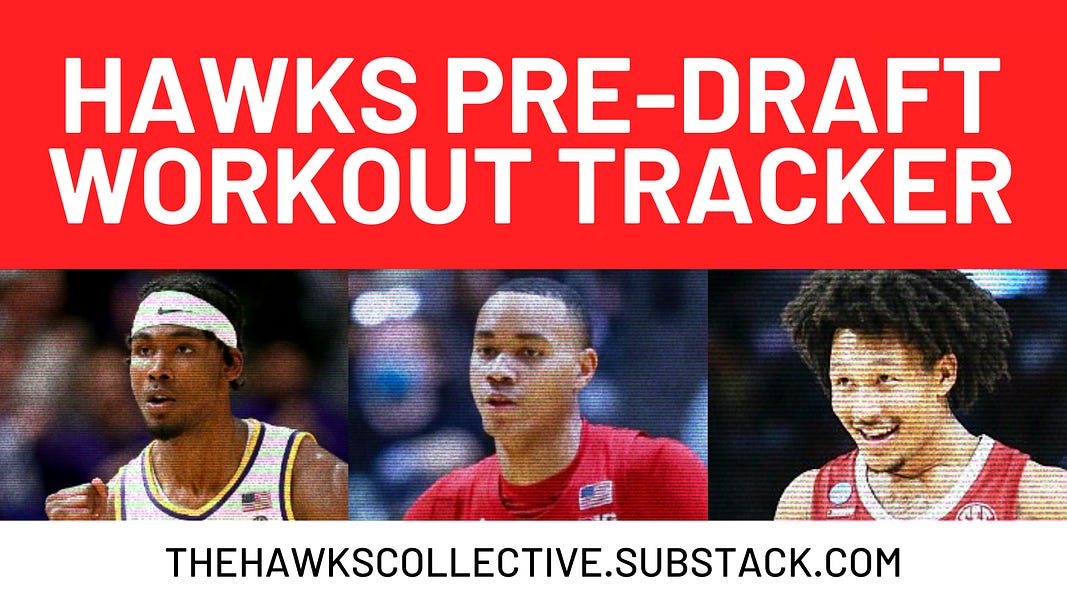 Atlanta Hawks Pre-Draft Workout Tracker - by Ryan Hammer