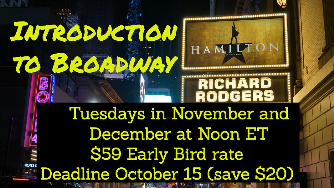JUST ANNOUNCED: "Introduction to Broadway"