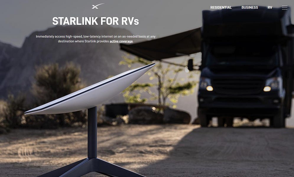 Elon Musk And SpaceX Launch Starlink For RVs.