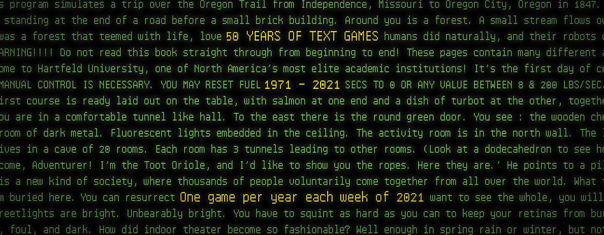 50 Years of Text Games - by Aaron A. Reed