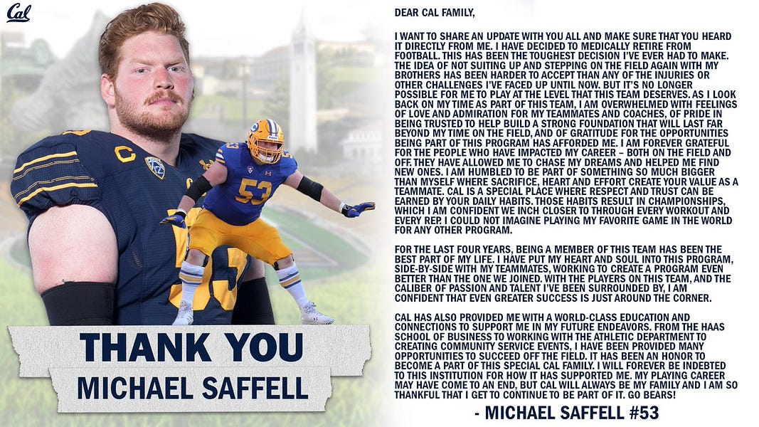 Michael Saffell Medically Retires from Football