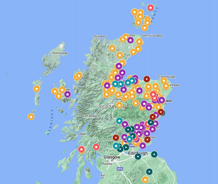 Mapping Pictish stones with Google My Maps