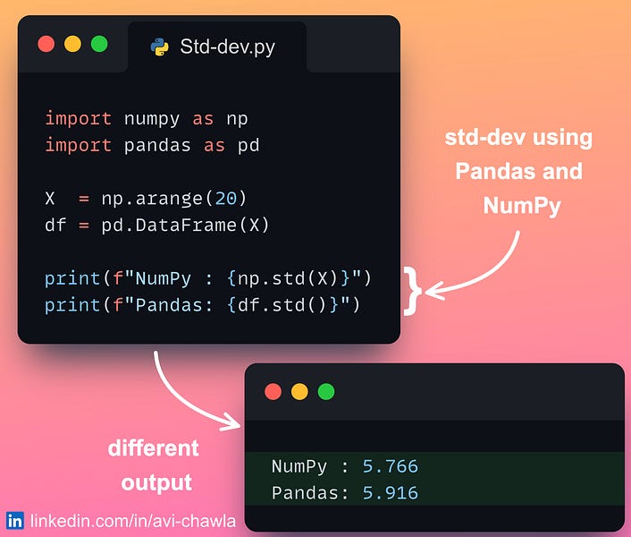 Pandas and NumPy Return Different Values for Standard Deviation. Why?