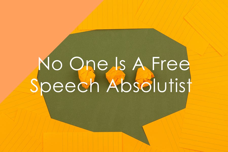 No One Is A Free Speech Absolutist - by Miles Franklin
