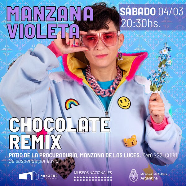 💜 MANZANA VIOLETA: CHOCOLATE REMIX EN LA MANZANA DE LAS LUCES