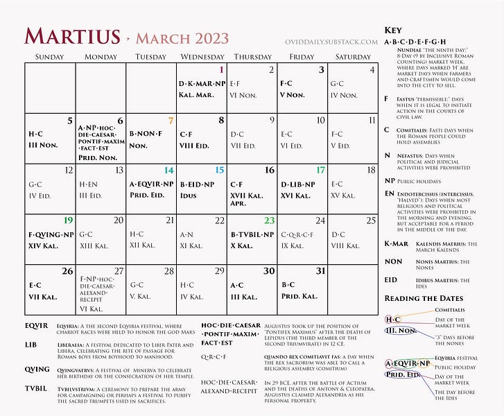 March Schedule & Calendar - by M. - Ovid Daily