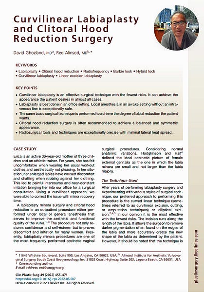 Curvilinear Labiaplasty and Clitoral Hood Reduction Surgery