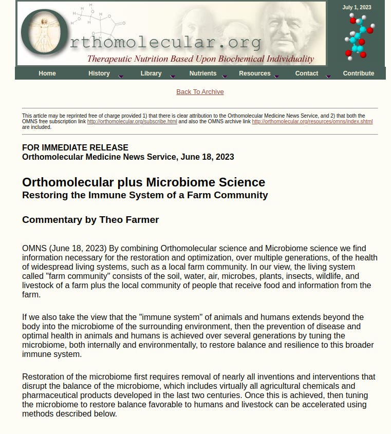 Orthomolecular Restorative Farming | Theo Farmer | Substack