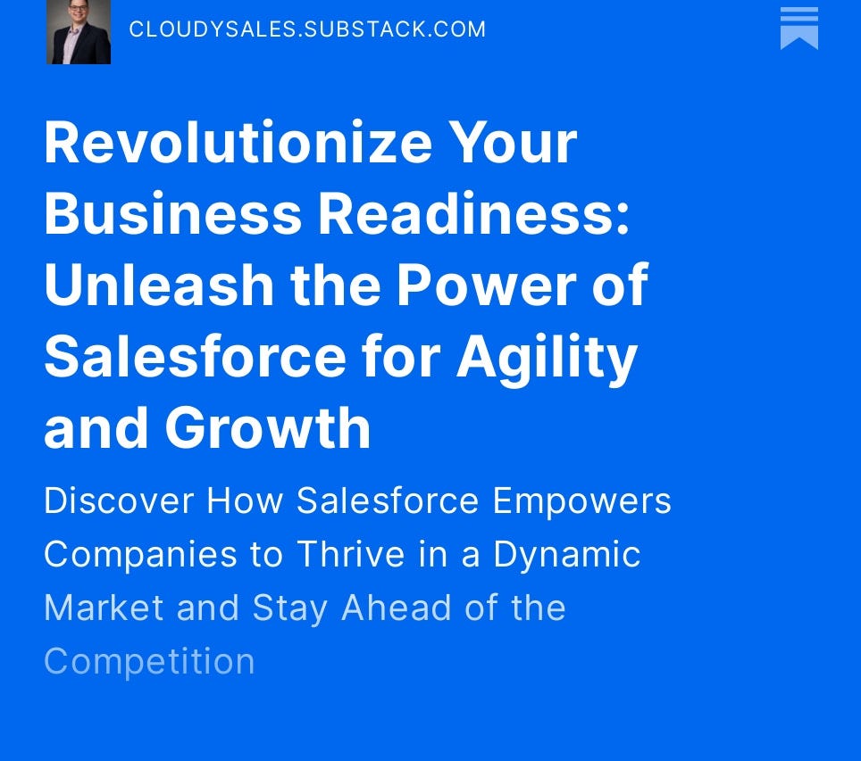 Cloudy with a Chance of Sales | Mike Coutts | Substack