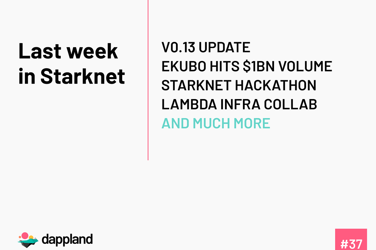 Dappland: Last week in Starknet | Argent | Substack