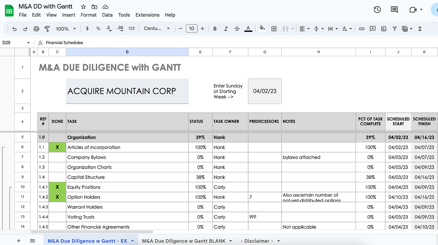 The best M&A Due Diligence Template 📊 - by Linas Beliūnas