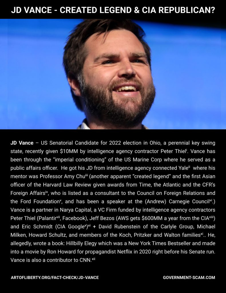 Trump "Picks" CIA/CNN-Connected “Created Legend” JD Vance as Vice ...