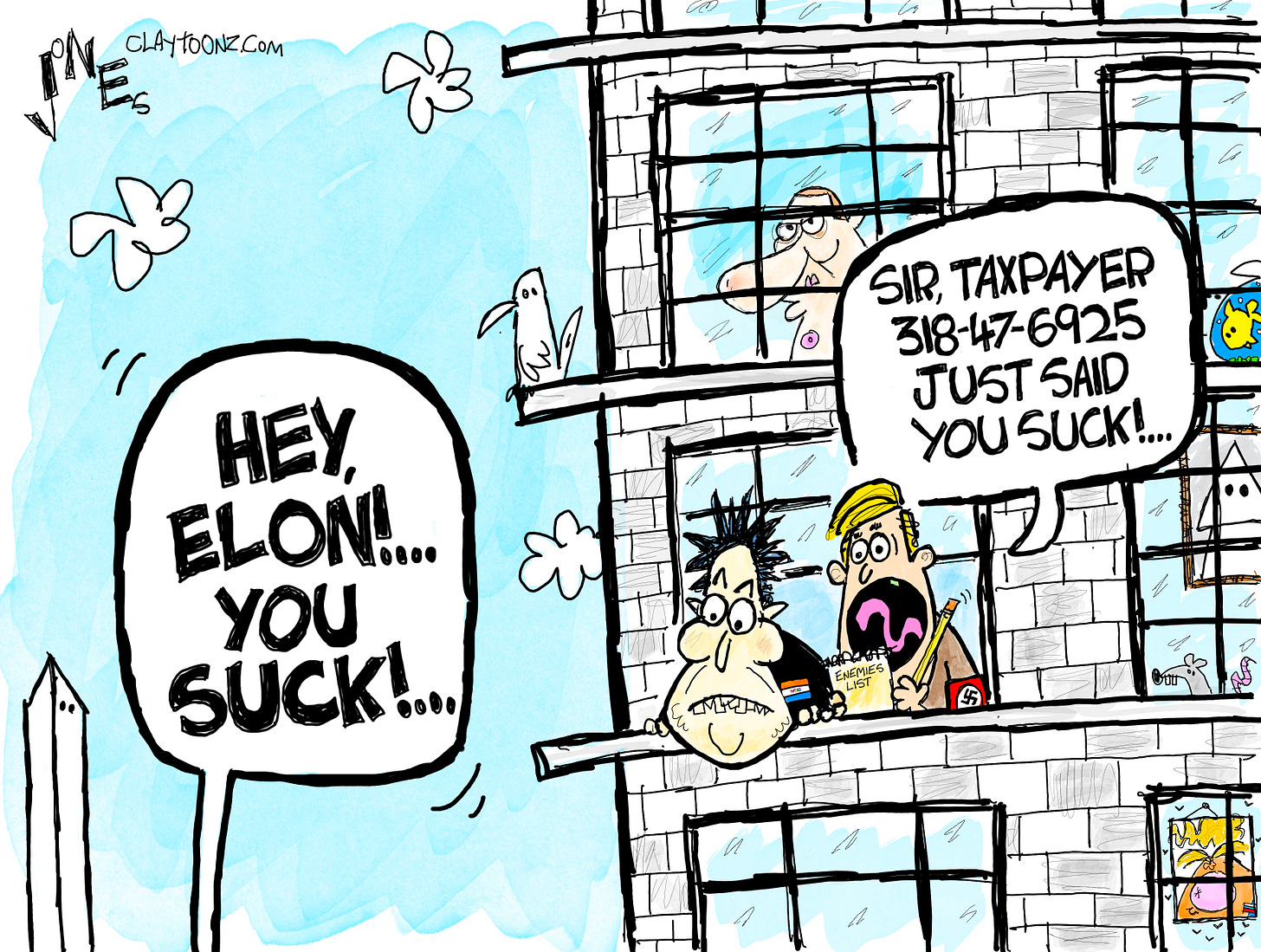 Elon Sucks - by Clay Jones - Claytoonz