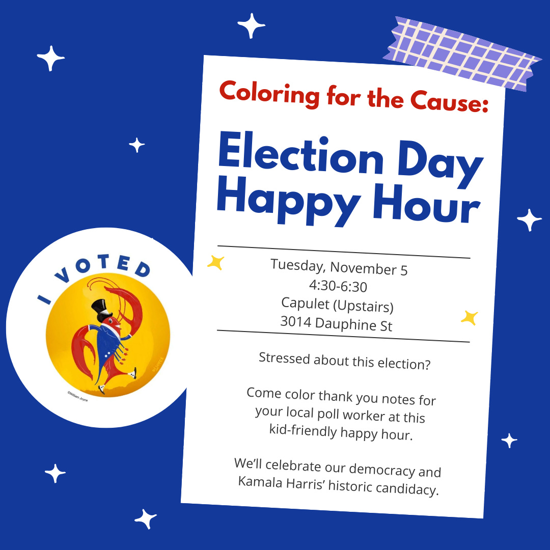 An election care package: coloring sheets, cocktails, and connection