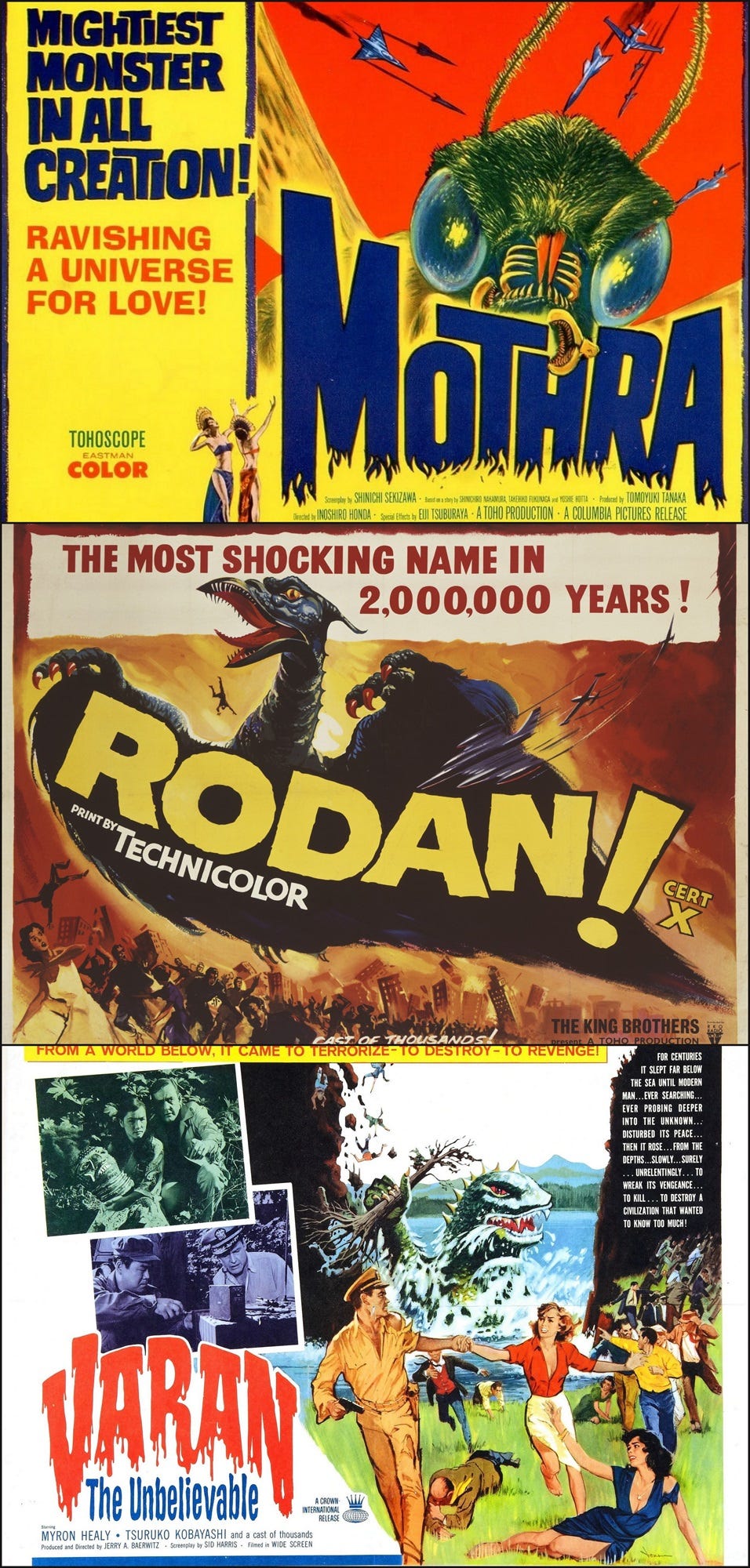 Ep. 4 - Rodan (1956), Varan the Unbelievable (1958) & Mothra (1961)