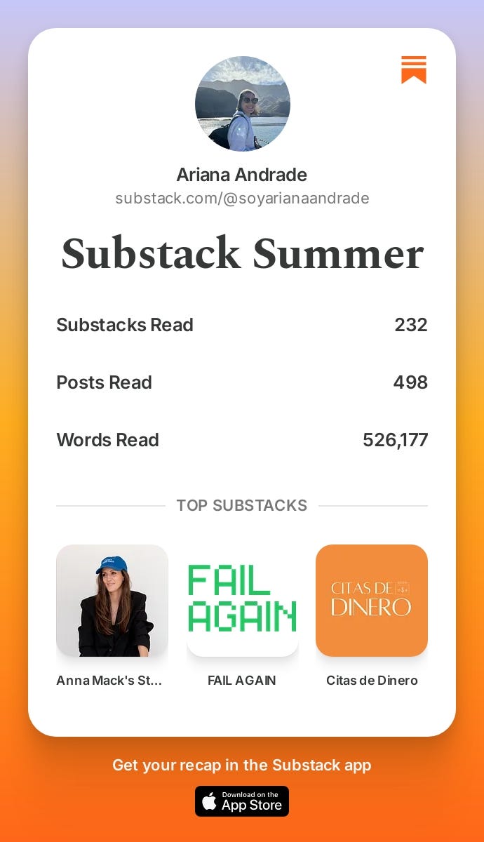 Mis pasos en Substack - Verano 2024 - by Ariana Andrade