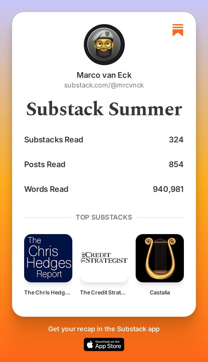 My Substack Summer - by Marco van Eck - Occasional musings.