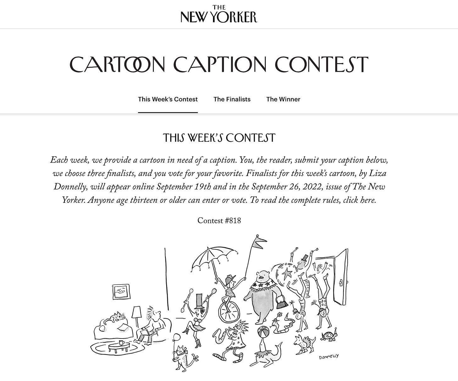 Thoughts On The Cartoon Caption Contest And A Poll!