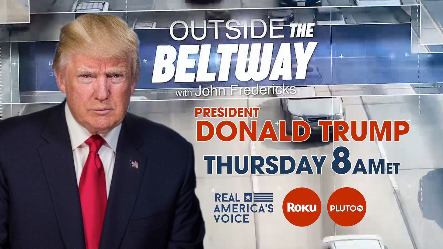 DONALD TRUMP EXCLUSIVE, LIVE INTERVIEW ON REAL AMERICA’S VOICE THURSDAY ...