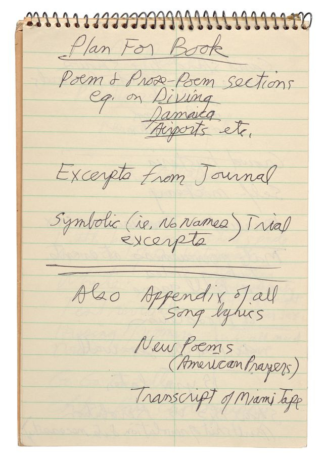 Jim Morrison's Poetry Notes - by Jillian Hess - Noted
