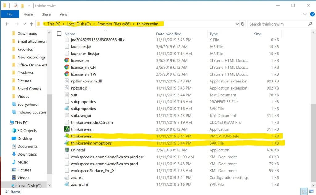 ThinkOrSwim Desktop Software on Microsoft Surface Pro X