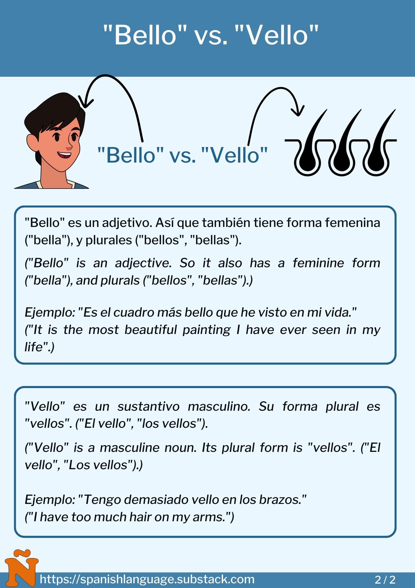 Homonymous words: Bello and Vello (#001)