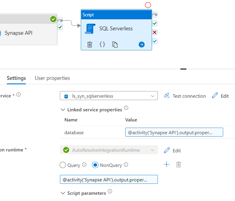 How to run SQL script resources in Synapse Pipelines