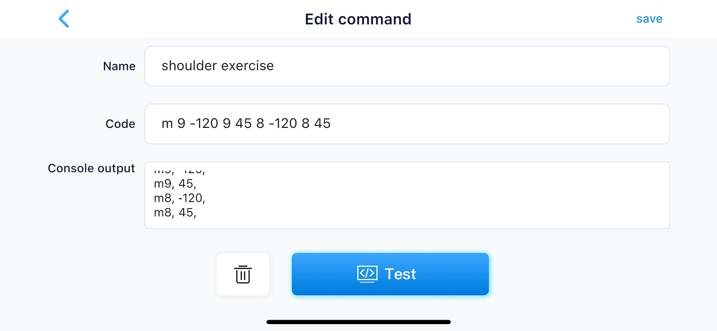Programming the Bittle via its mobile App