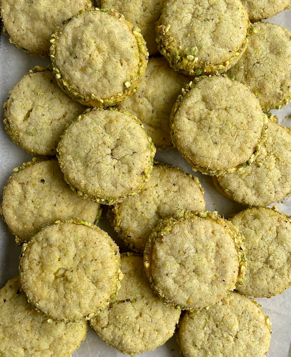Pistachio Lemon Thins with Lemon Curd Filling