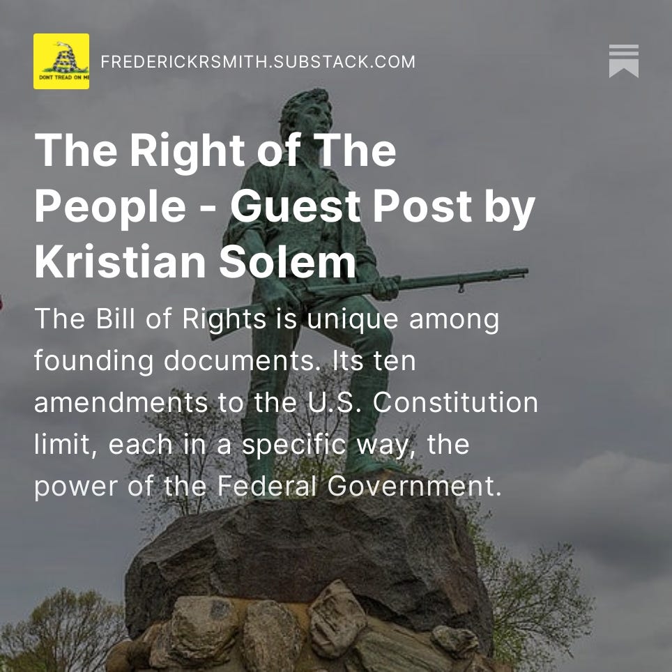 The Right of The People - Guest Post by Kristian Solem