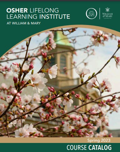 The Osher Catalog is Out - by Karen McPherson