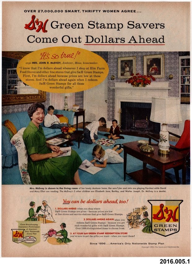 S&H Green Stamps - by Marilyn Helmers - History Buzz