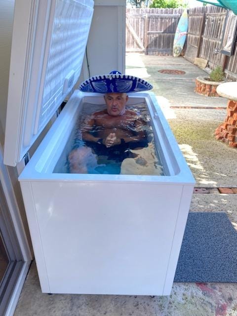 Setting up a commercial chest freezer for at-ready ice baths