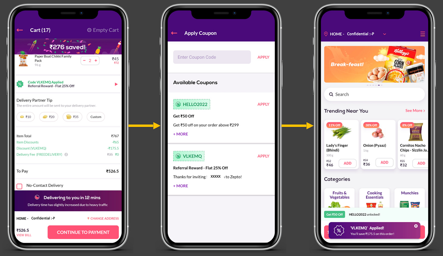 Zepto: Drive User Activation through USP