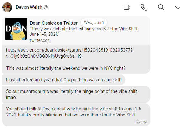 I Was There for the Real Vibe Shift - by Mike Crumplar