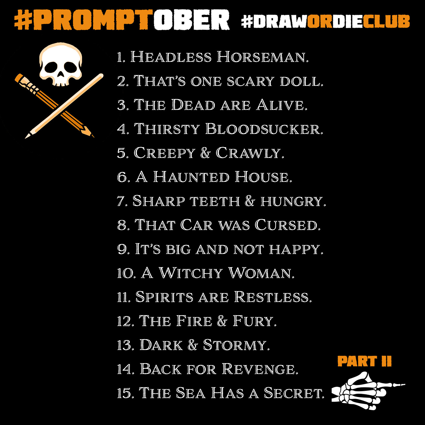 Draw Every Day in PROMPTOBER & Win - by D.J. Coffman