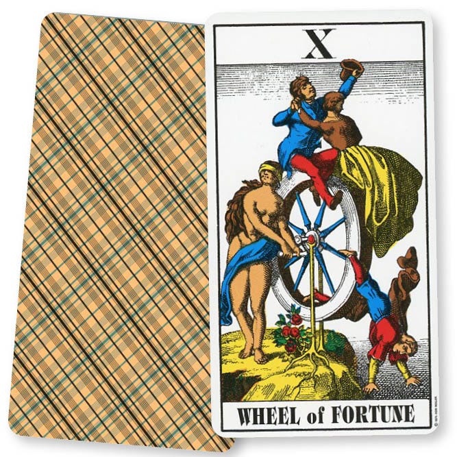 Why does the Rider Waite Smith deck have that blue plaid card back?