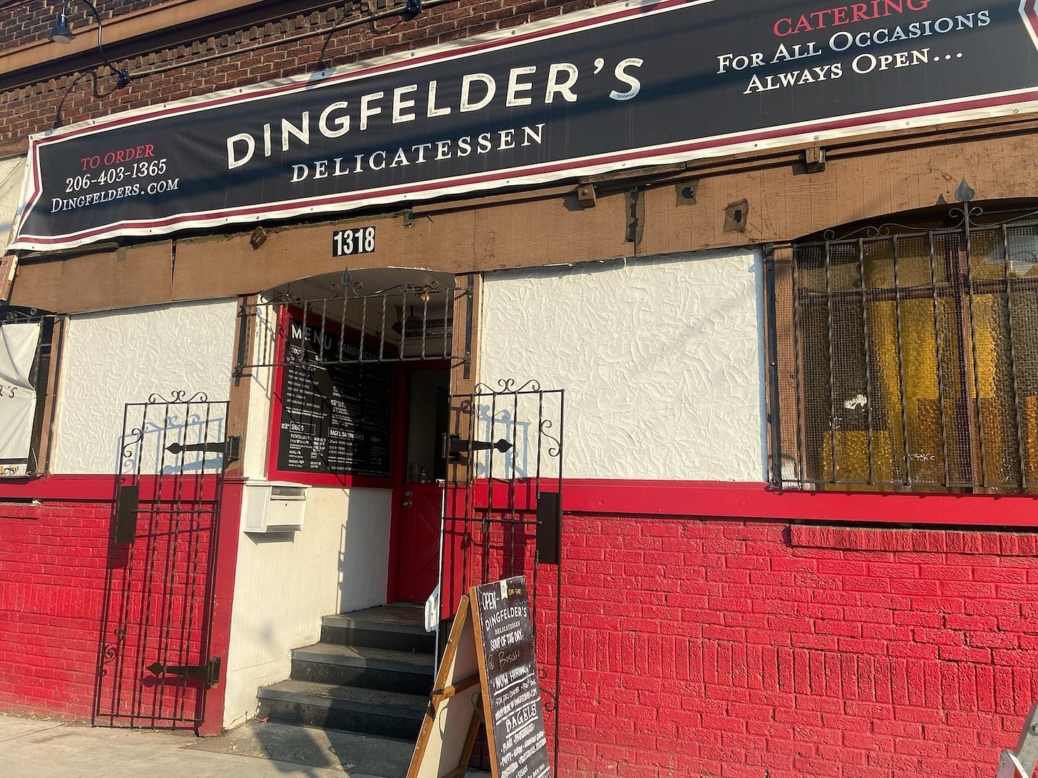 Can I find a good Seattle bagel at... Dingfelder's Delicatessen