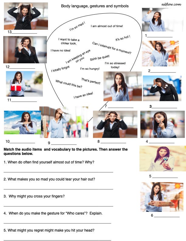 Body language and gestures - by Peter Snashall