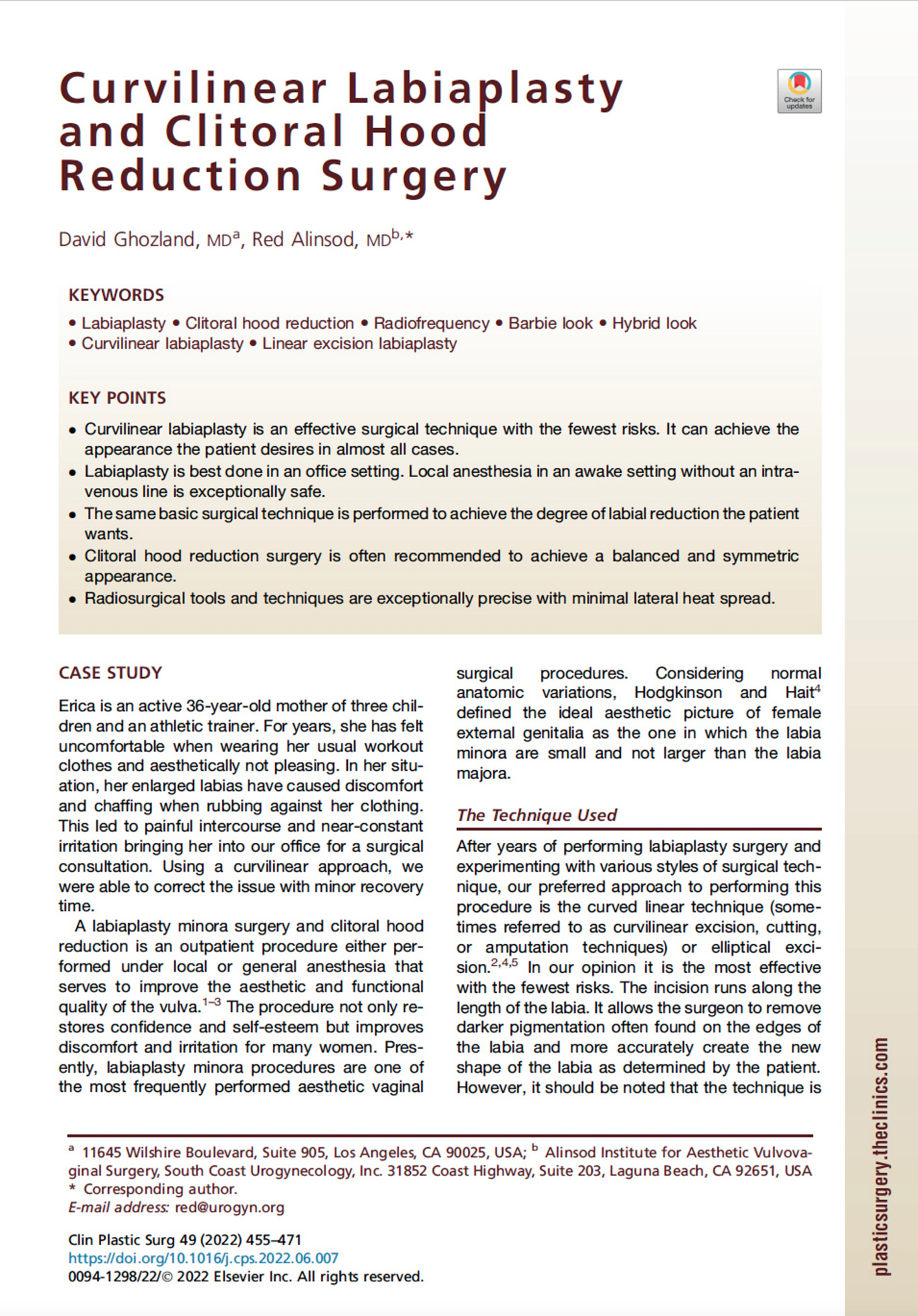 Curvilinear Labiaplasty And Clitoral Hood Reduction Surgery