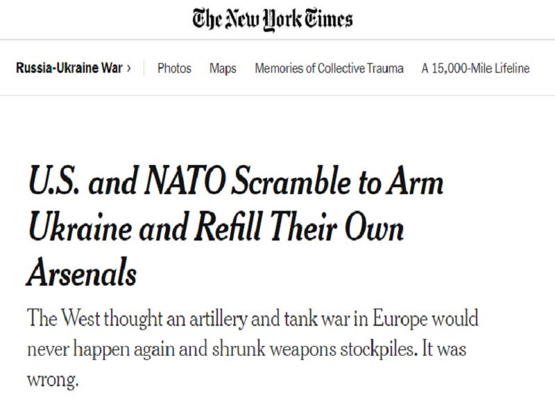 The New York Times’ Report: NATO’s Military-Industrial Limitations ...