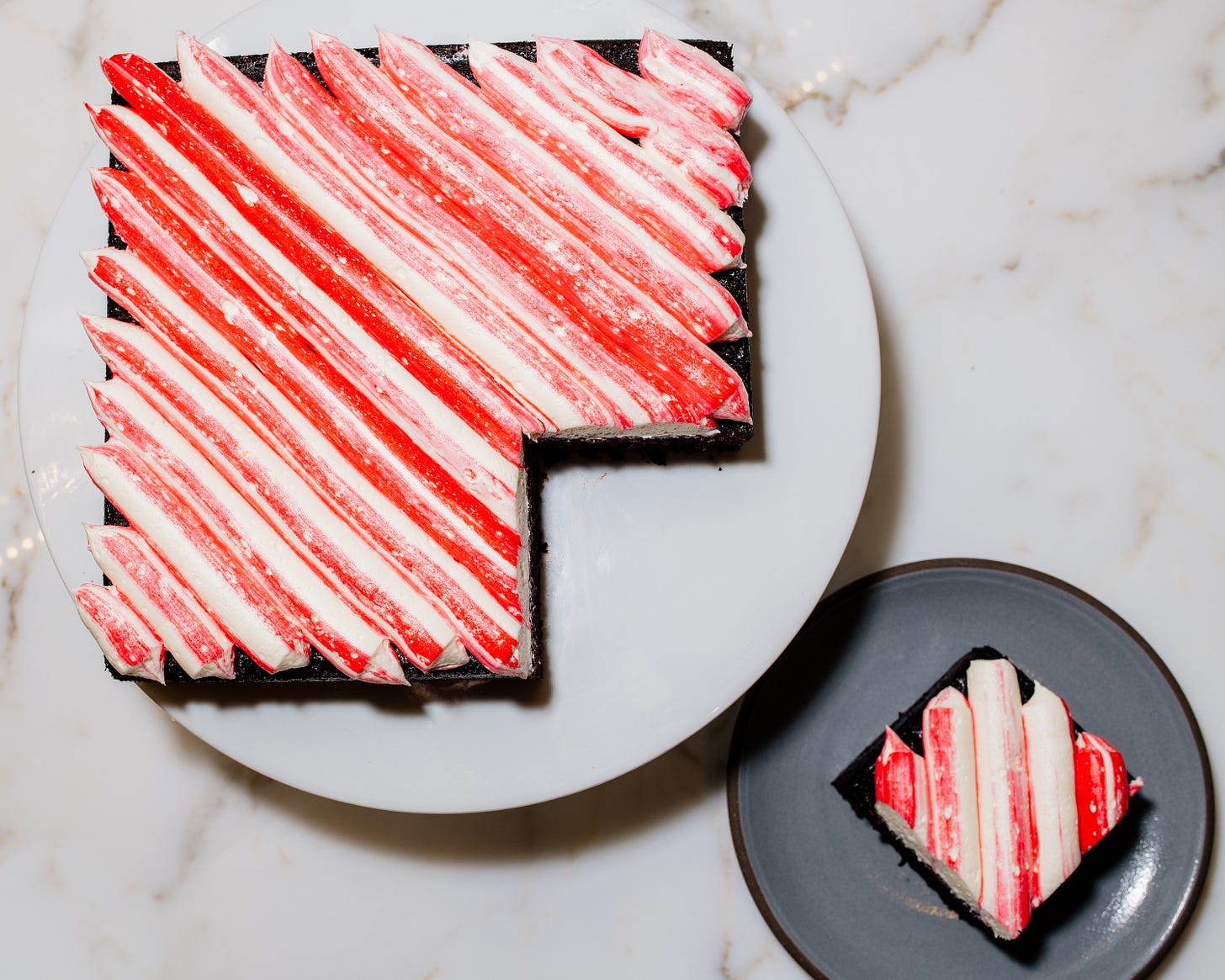 Peppermint Stick Snack Cake with Marshmallow Buttercream: A Piece of ...