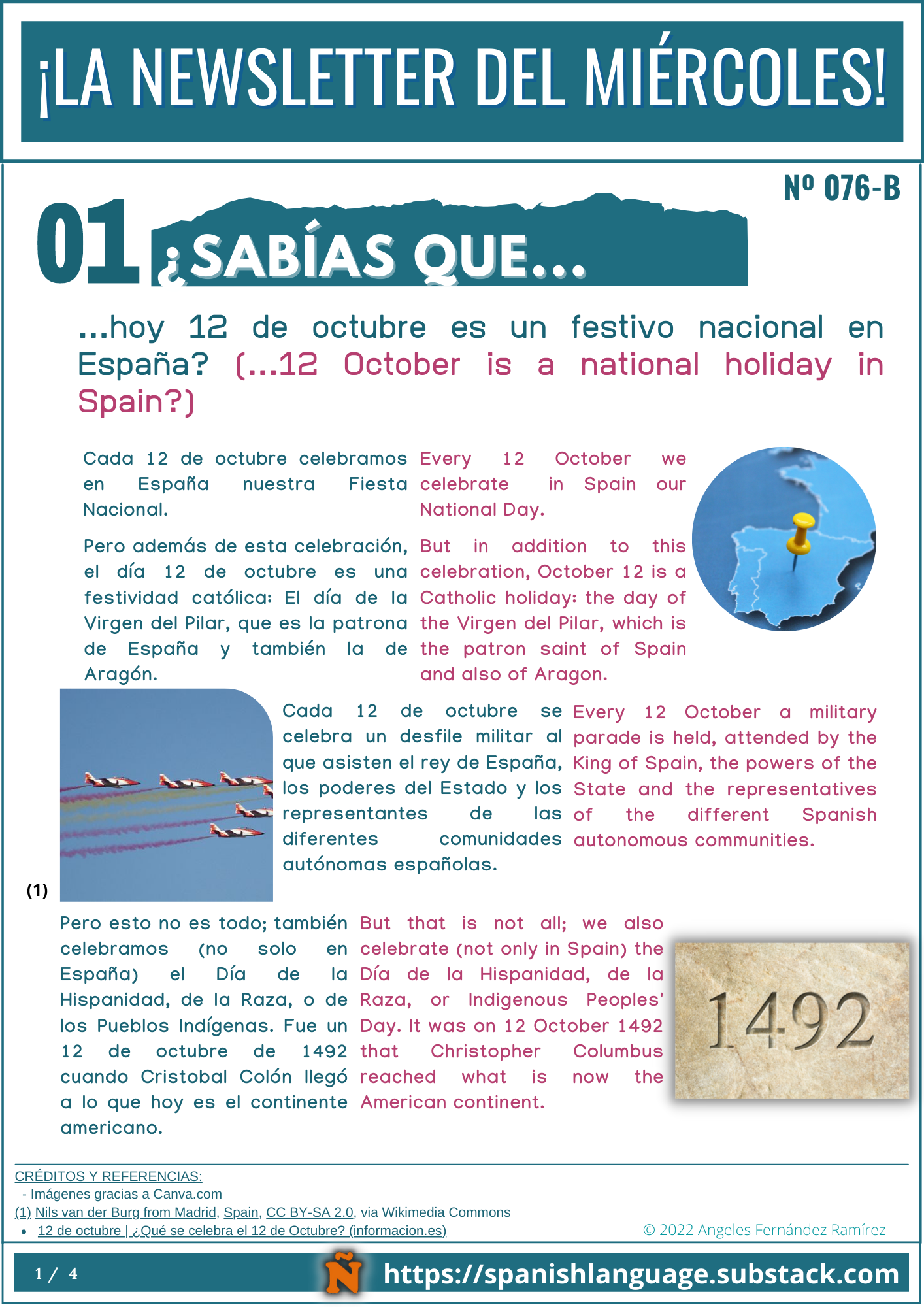 📖Wednesday’s Spanish Language Newsletter! (076-B)