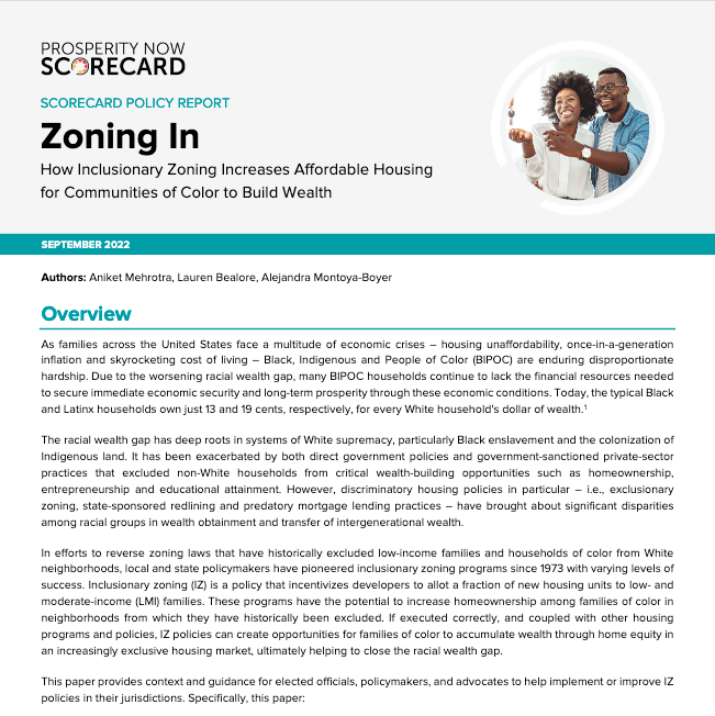 Groundbreaking Inclusionary Zoning Study & Report Released