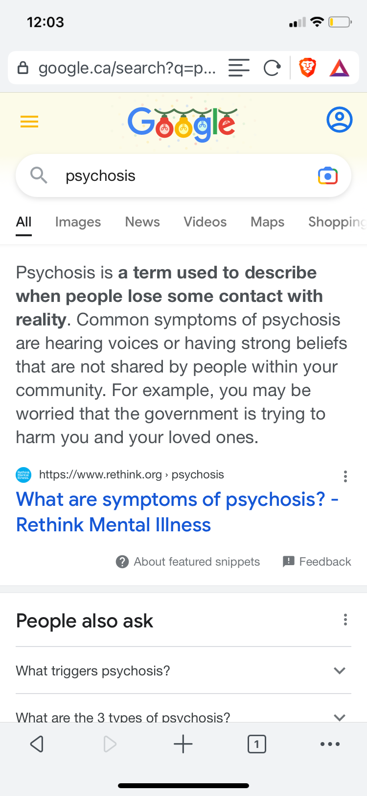 Canada by gaslight: See what “psychosis” means, according to a Google ...