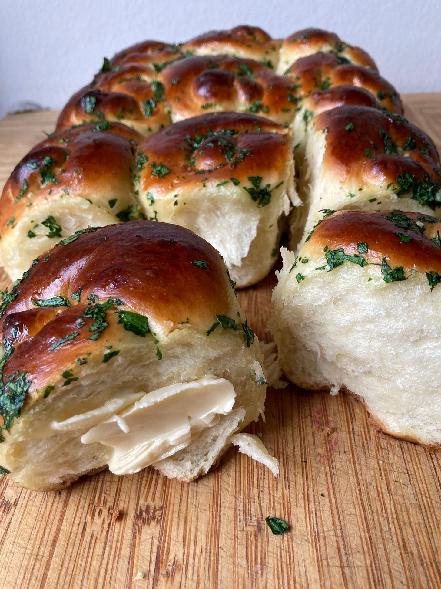 Garlic and Herb Challah Knots - by Leah Koenig