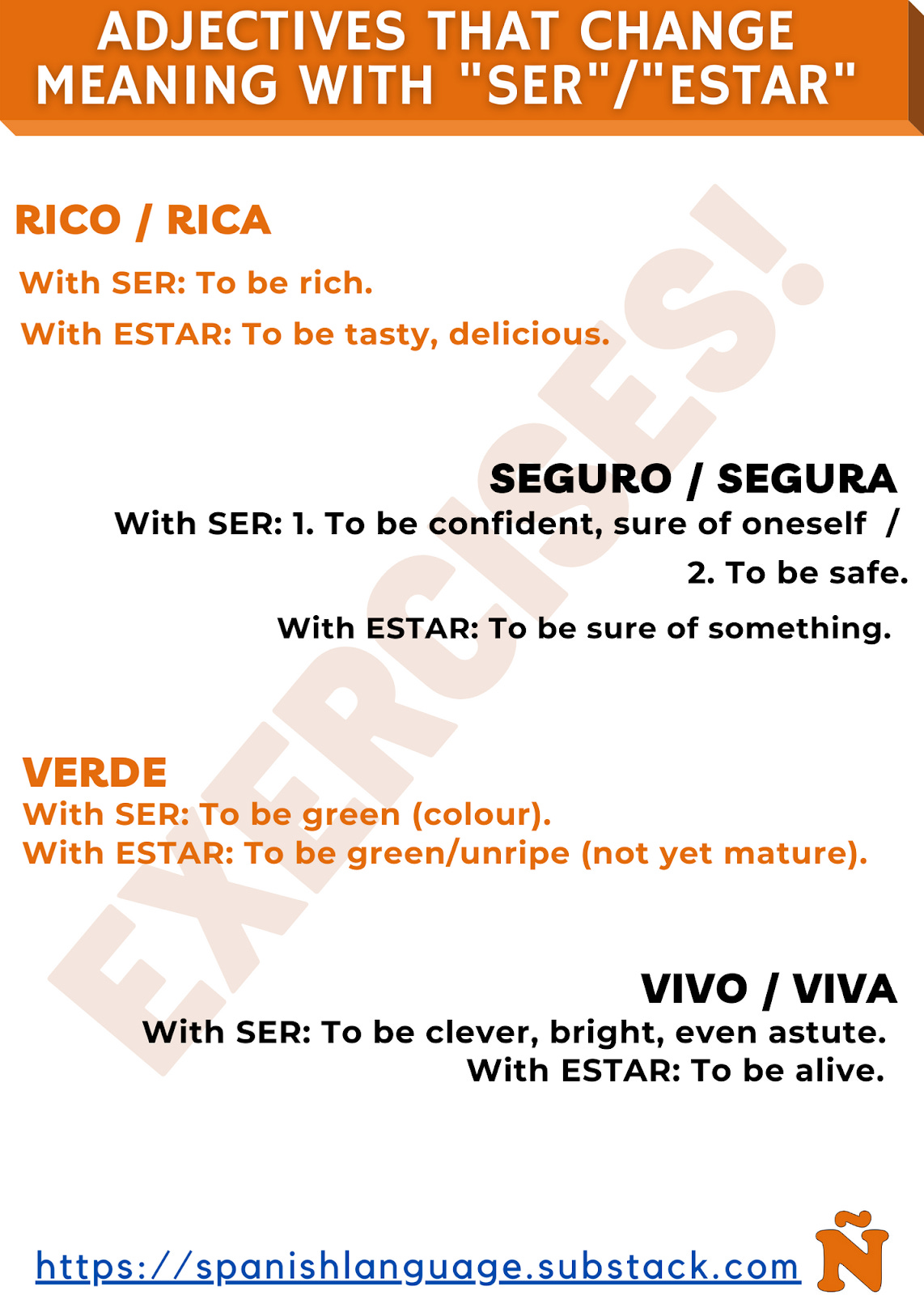 Issue #029 Exercises! Last four adjectives that take a different ...